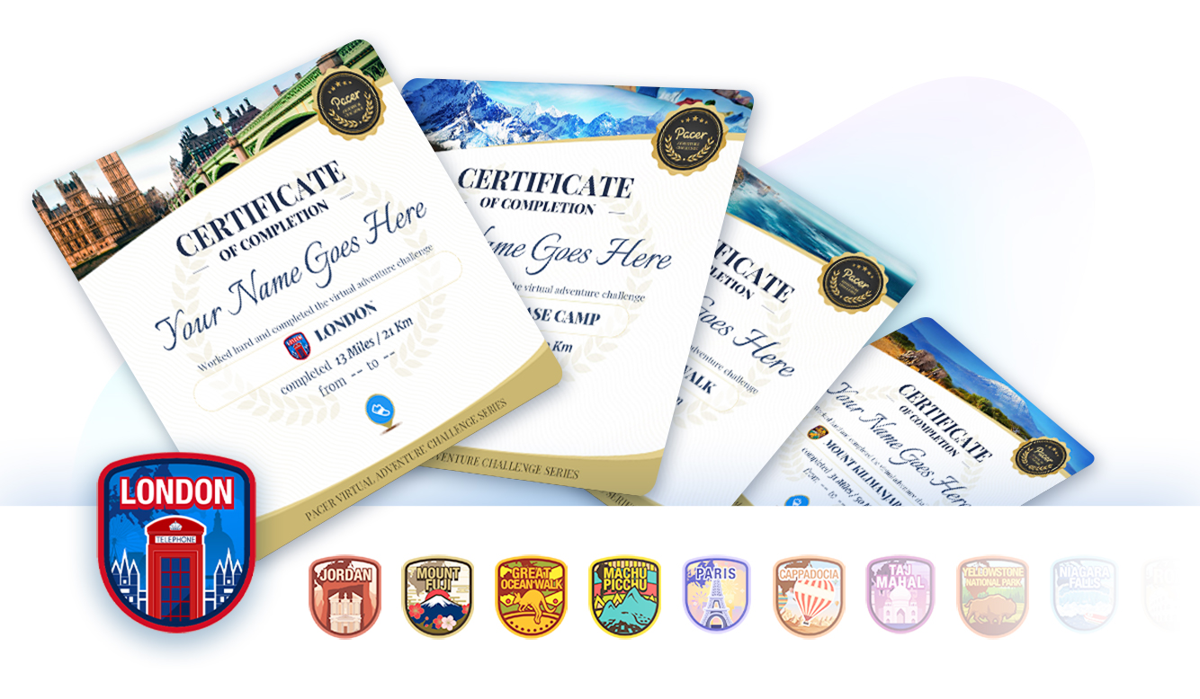 Pacer Virtual Adventure Challenges