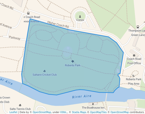 Roberts Park in Baildon | Map and Routes
