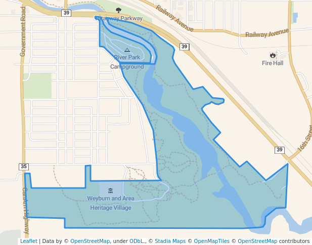 Tatagwa Parkway in Weyburn | Map and Routes