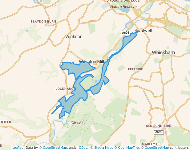 Derwent Walk Country Park in Whickham | Map and Routes