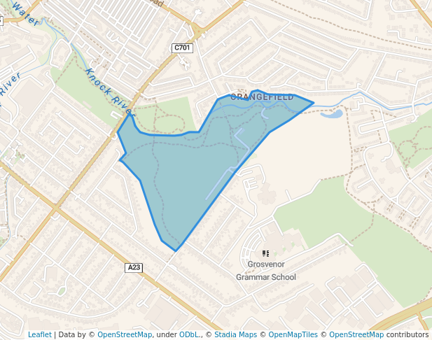 Orangefield Park Playing Fields in Belfast | Map and Routes