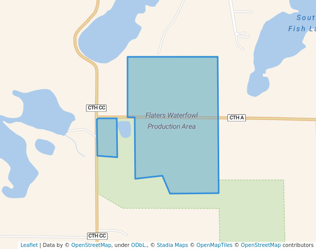 Flaters Waterfowl Production Area in Star Prairie | Map and Routes