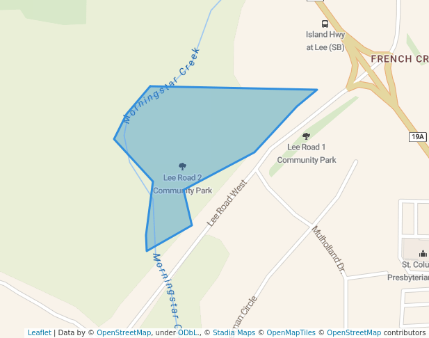 Lee Road 2 Community Park in Parksville | Map and Routes