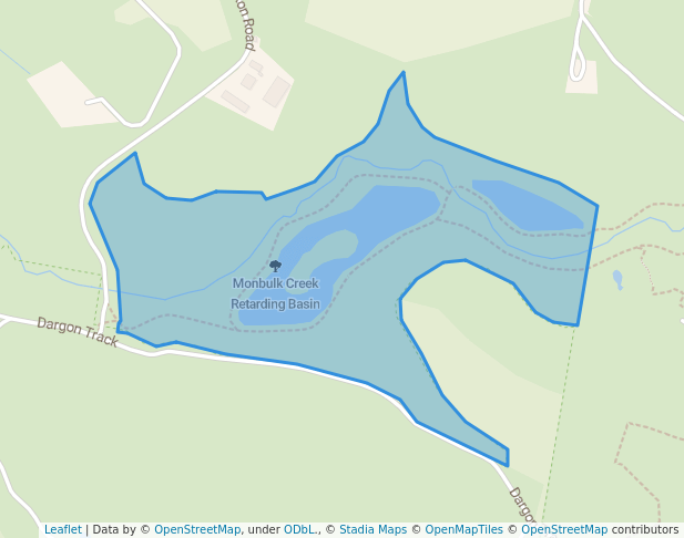 Monbulk Creek Retarding Basin (Melb Water) in Lysterfield | Map and Routes