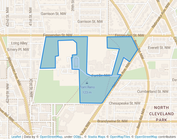 Fort Reno Park in Washington | Map and Routes