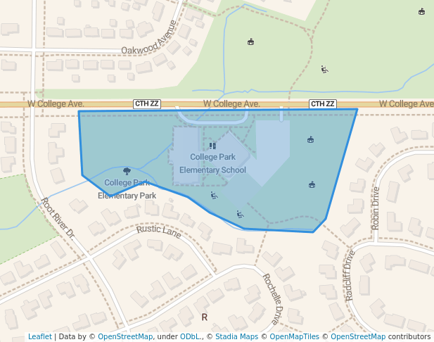 College Park Elementary Park in Greendale | Map and Routes