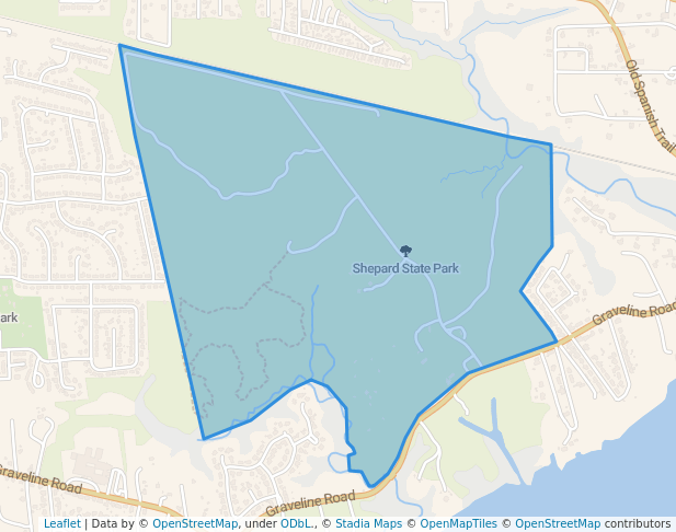 Shepard State Park in Gautier | Map and Routes