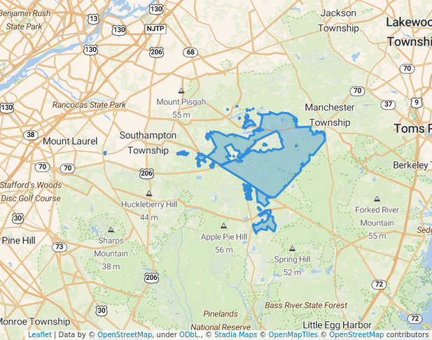 Brendan T. Byrne State Forest in Woodland | Map and Routes