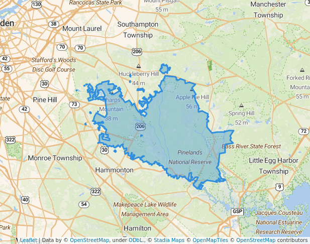 Wharton State Forest in Hammonton | Map and Routes
