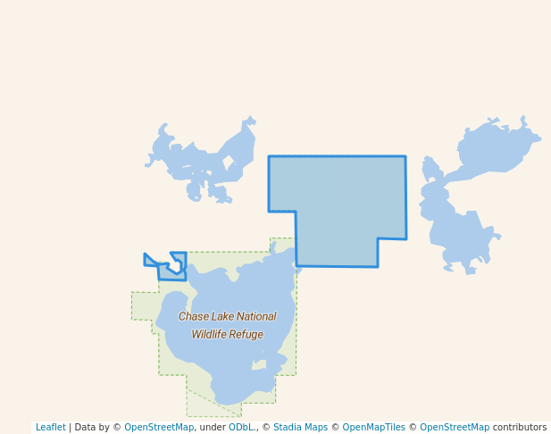 Chase Lake Wildlife Management Area in Woodworth | Map and Routes