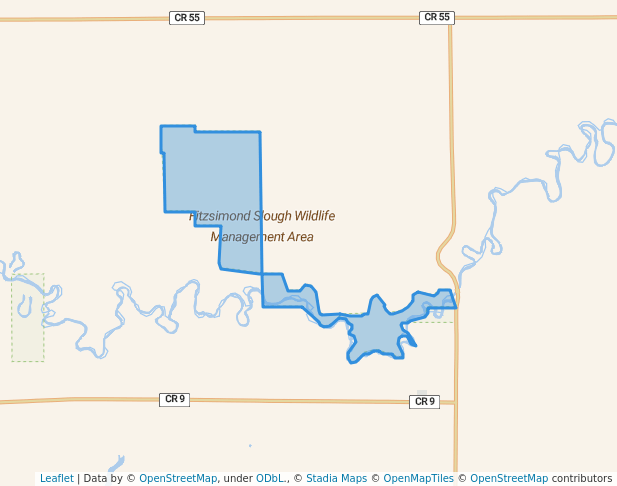 Fitzsimond Slough Wildlife Management Area in Walhalla | Map and Routes
