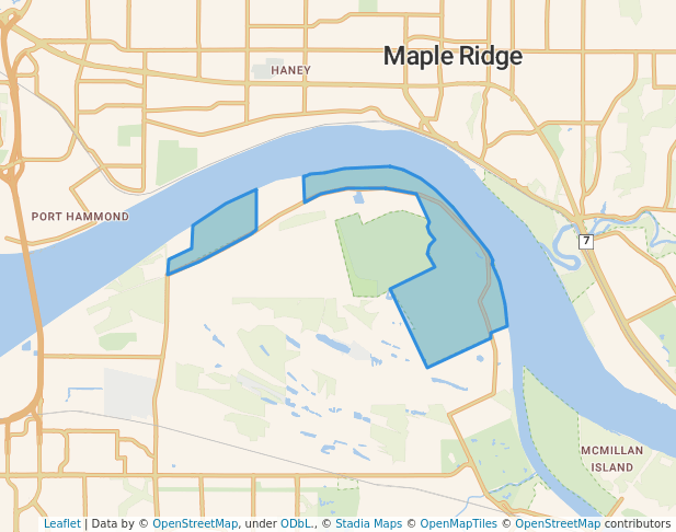 Derby Reach Regional Park in Langley Township | Map and Routes