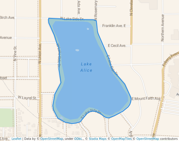 Lake Alice Park in Fergus Falls | Map and Routes