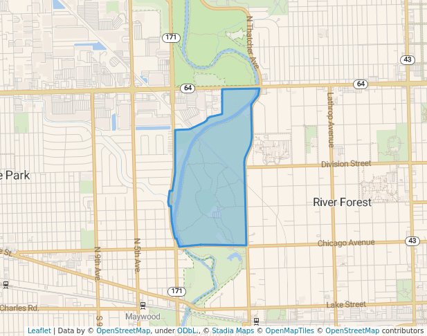 Thatcher Woods in River Forest | Map and Routes