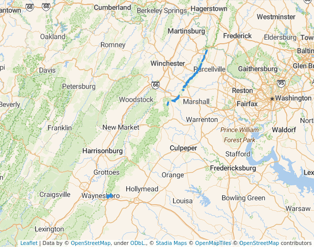 Appalachian National Scenic Trail in Huntly | Map and Routes