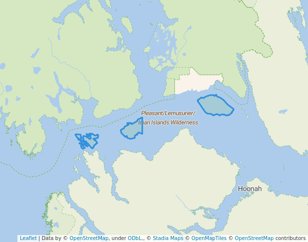 Pleasant/Lemusurier/Inian Islands Wilderness in Gustavus | Map and Routes