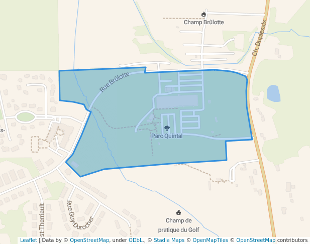 Parc Quintal in Sherbrooke | Map and Routes