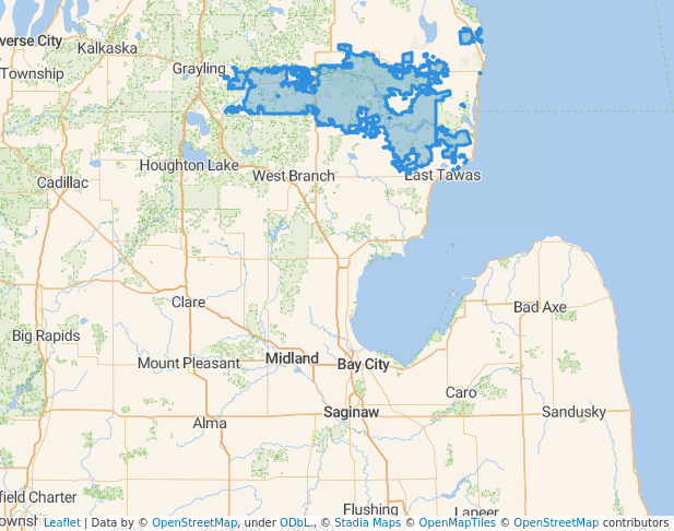 Huron National Forest in South Branch | Map and Routes