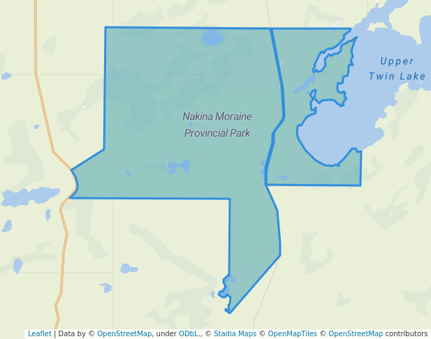 Nakina Moraine Provincial Park in Poilu | Map and Routes