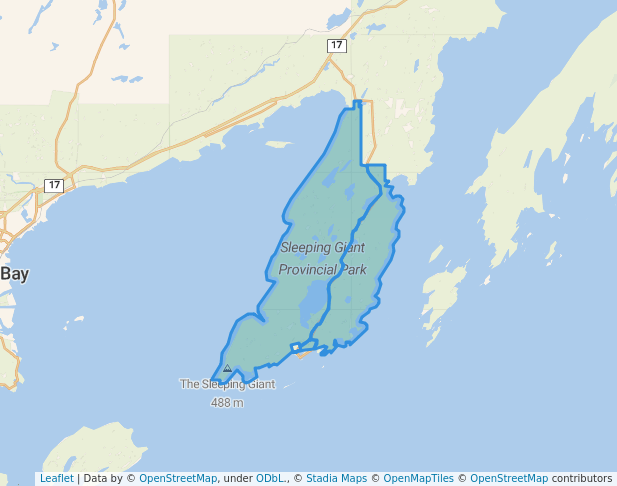 Sleeping Giant Provincial Park in Silver Islet | Map and Routes