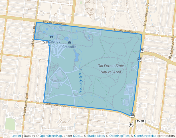 Overton Park in Memphis | Map and Routes