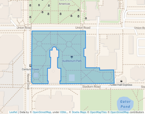 Auditorium Park in Gainesville | Map and Routes