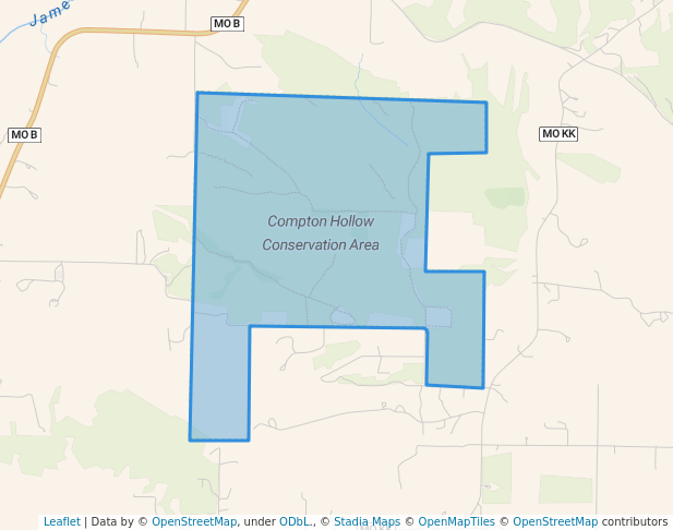 Compton Hollow Conservation Area in Rogersville | Map and Routes