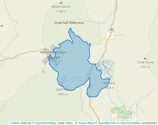 Pinkham Notch Scenic Area in Jackson | Map and Routes