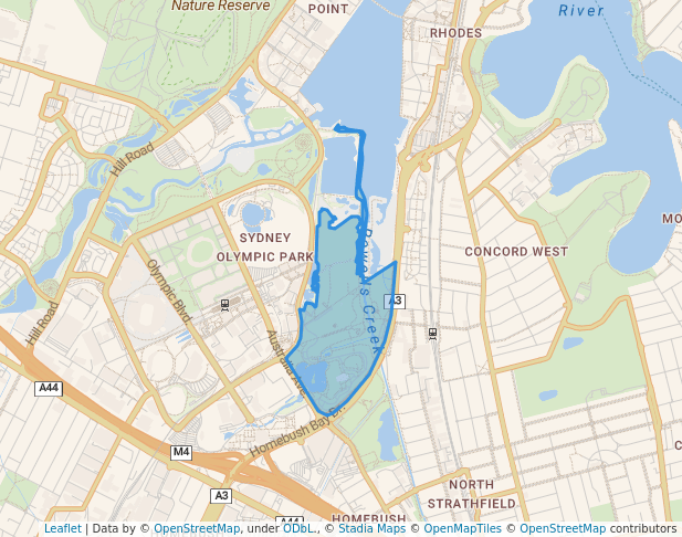Bicentennial Park in Sydney Olympic Park | Map and Routes