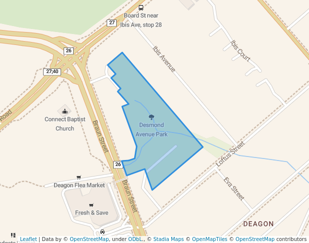 Desmond Avenue Park in Deagon | Map and Routes