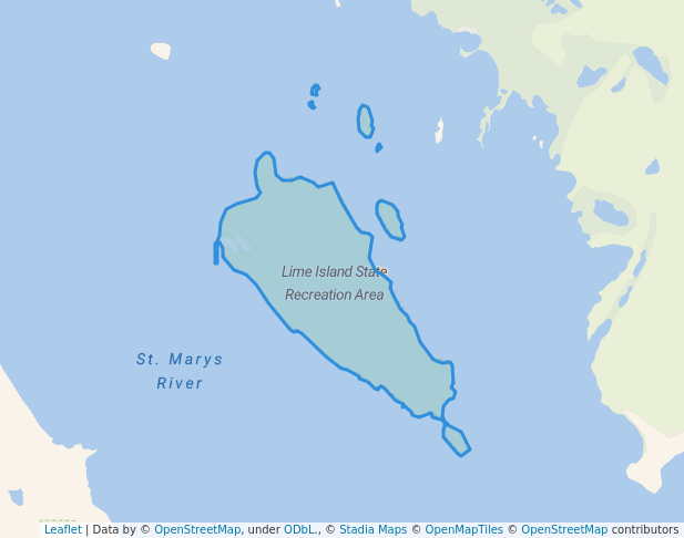 Lime Island State Recreation Area in De Tour Village | Map and Routes