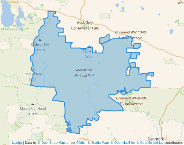Mount Roe National Park in Rocky Gully | Map and Routes