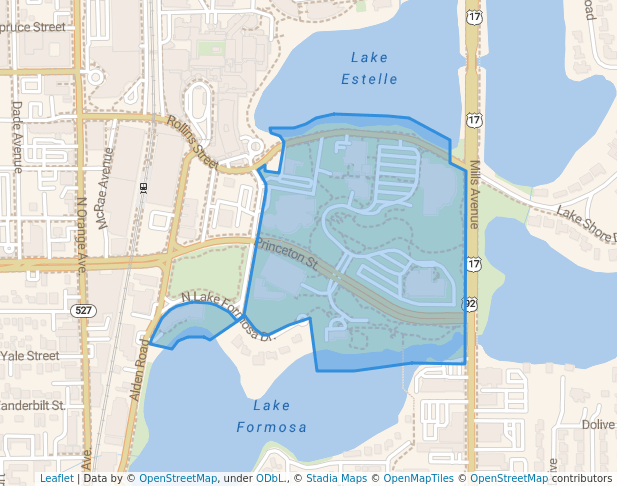 Orlando Loch Haven Park in Orlando | Map and Routes