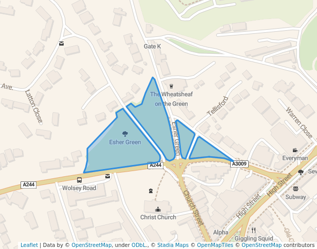 Esher Green in Esher | Map and Routes