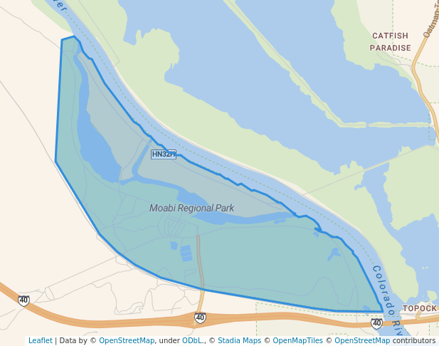 Moabi Regional Park in Needles | Map and Routes