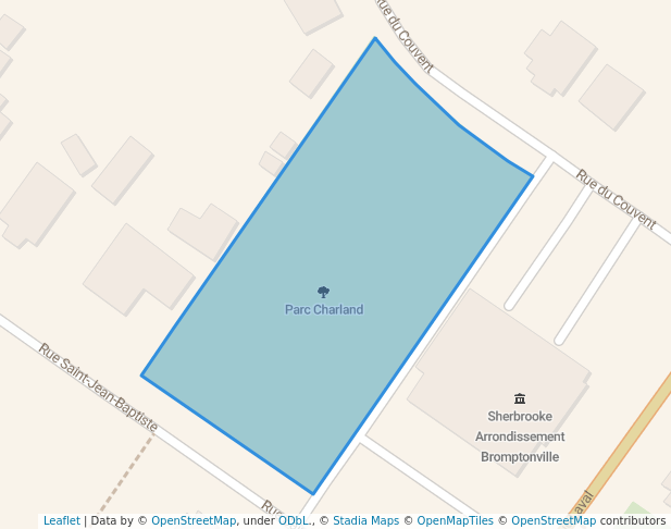 Parc Charland in Sherbrooke | Map and Routes