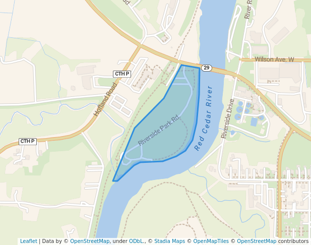 Riverside Park in Menomonie | Map and Routes