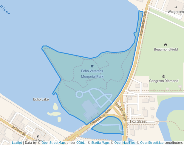 Echo Veterans Memorial Park in Burlington | Map and Routes