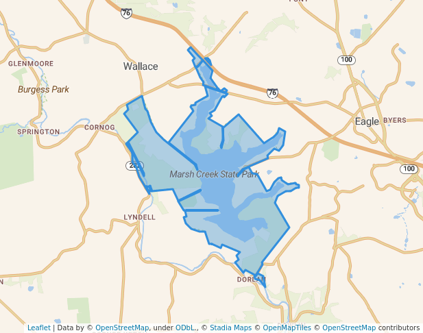 Marsh Creek State Park in Downingtown | Map and Routes
