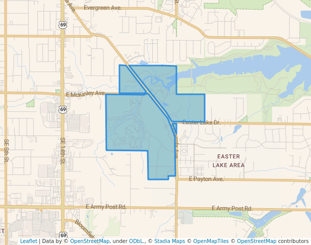 Ewing Park in Des Moines | Map and Routes