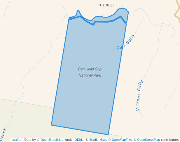Ben Halls Gap National Park in Hanging Rock | Map and Routes