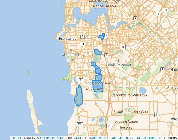 Beeliar Regional Park in Beeliar | Map and Routes