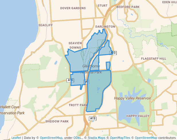 Glenthorne National Park in O'Halloran Hill | Map and Routes