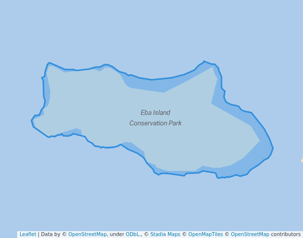 Eba Island Conservation Park in Eba Anchorage | Map and Routes