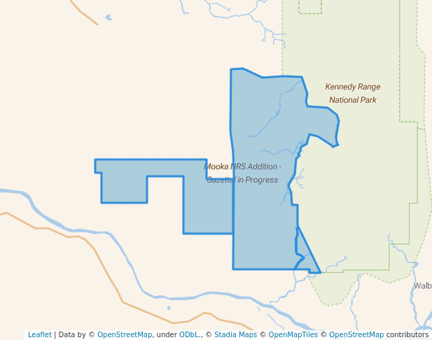 Mooka NRS Addition - Gazettal in Progress in Kennedy Range | Map and Routes
