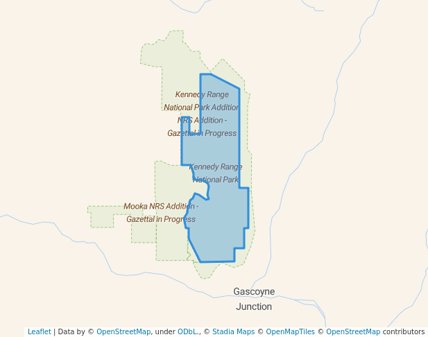 Kennedy Range National Park in Kennedy Range | Map and Routes
