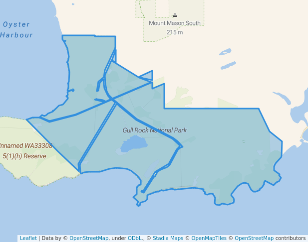 Gull Rock National Park in Kalgan | Map and Routes