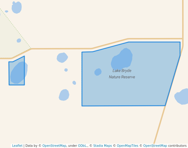 Lake Bryde Nature Reserve in Pingrup | Map and Routes