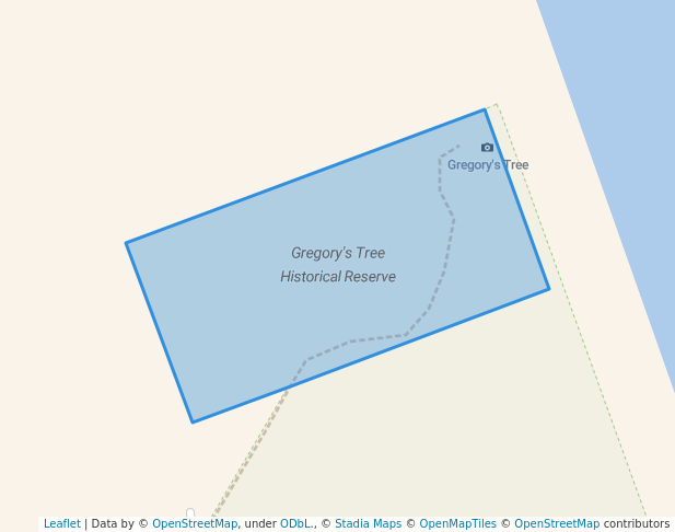 Gregory's Tree Historical Reserve in Gregory | Map and Routes