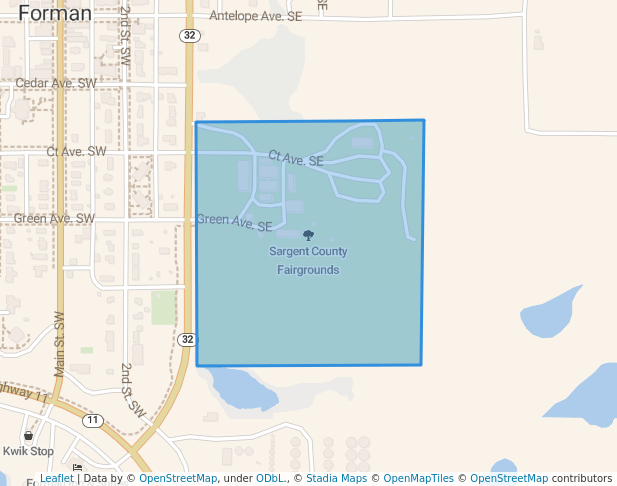 Sargent County Fairgrounds in Forman | Map and Routes